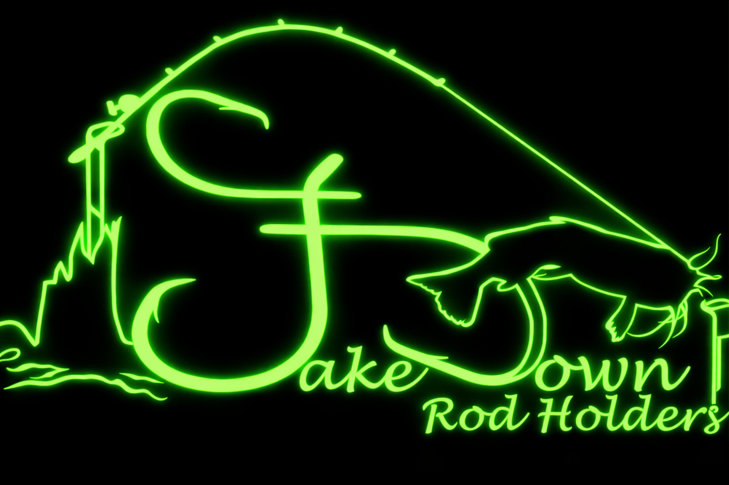 Glow In The Dark Bank Fishing Rod Holder Series (No Blacklight Needed ...